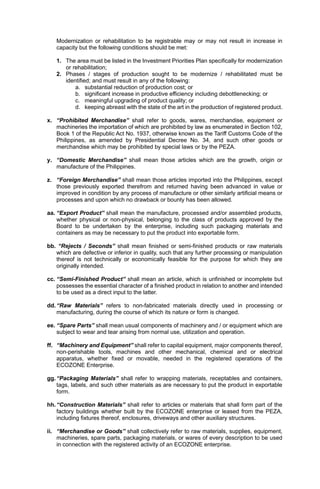 RA No. 7916 "The Special Economic Zones Act of 1995"- Implementing ...