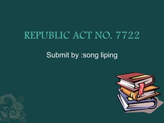 Ra no.7722 | College Planning | College Education