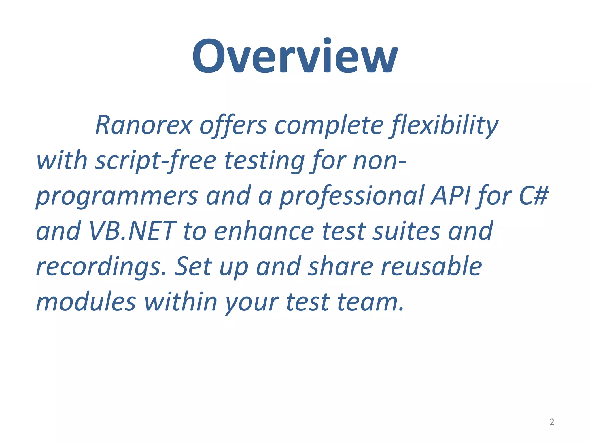 Ranorex presentation | PPTX