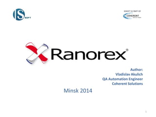 Ranorex presentation | PPTX