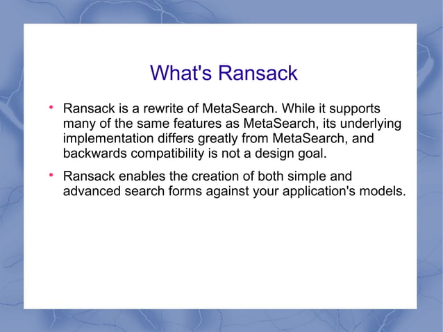 Ransack Ruby On Rails Huannd Ppt 