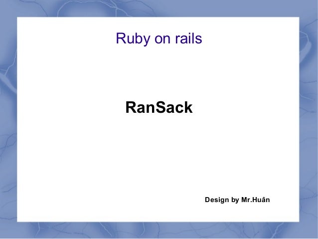 Ransack Ruby On Rails Huannd 