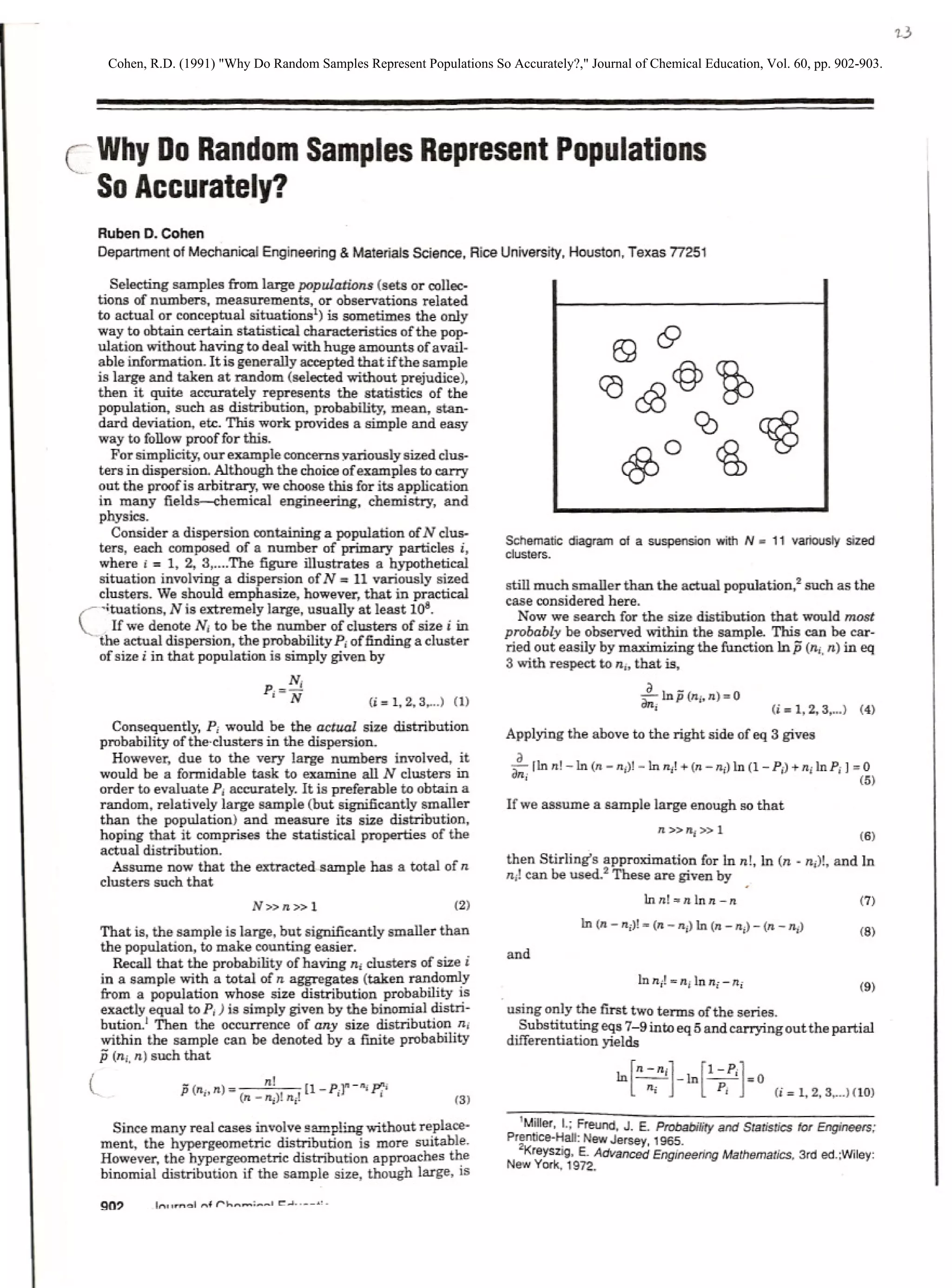 Random Samples & Populations | PDF