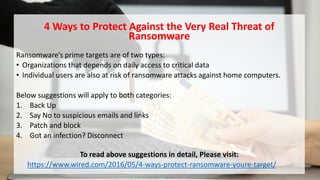 Ransomware and tips to prevent ransomware attacks | PDF