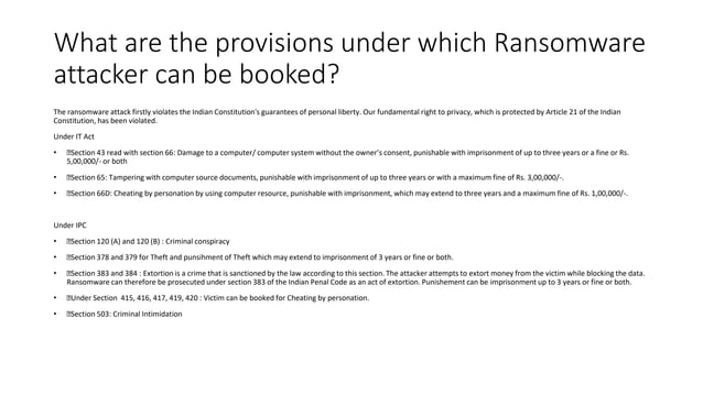 RANSOMWARE.pptx | Information and Network Security | Computing