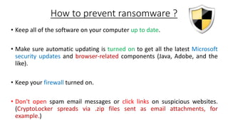 ransomware presentation in detail explaination | PPTX