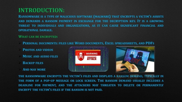 Ransomware Presentation.pptx | Information and Network Security | Computing