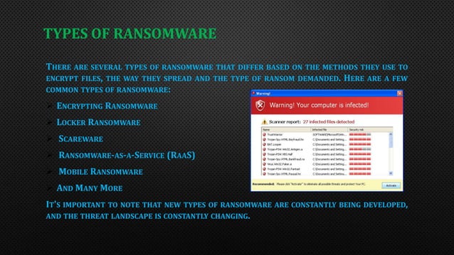 Ransomware Presentation.pptx | Information and Network Security | Computing