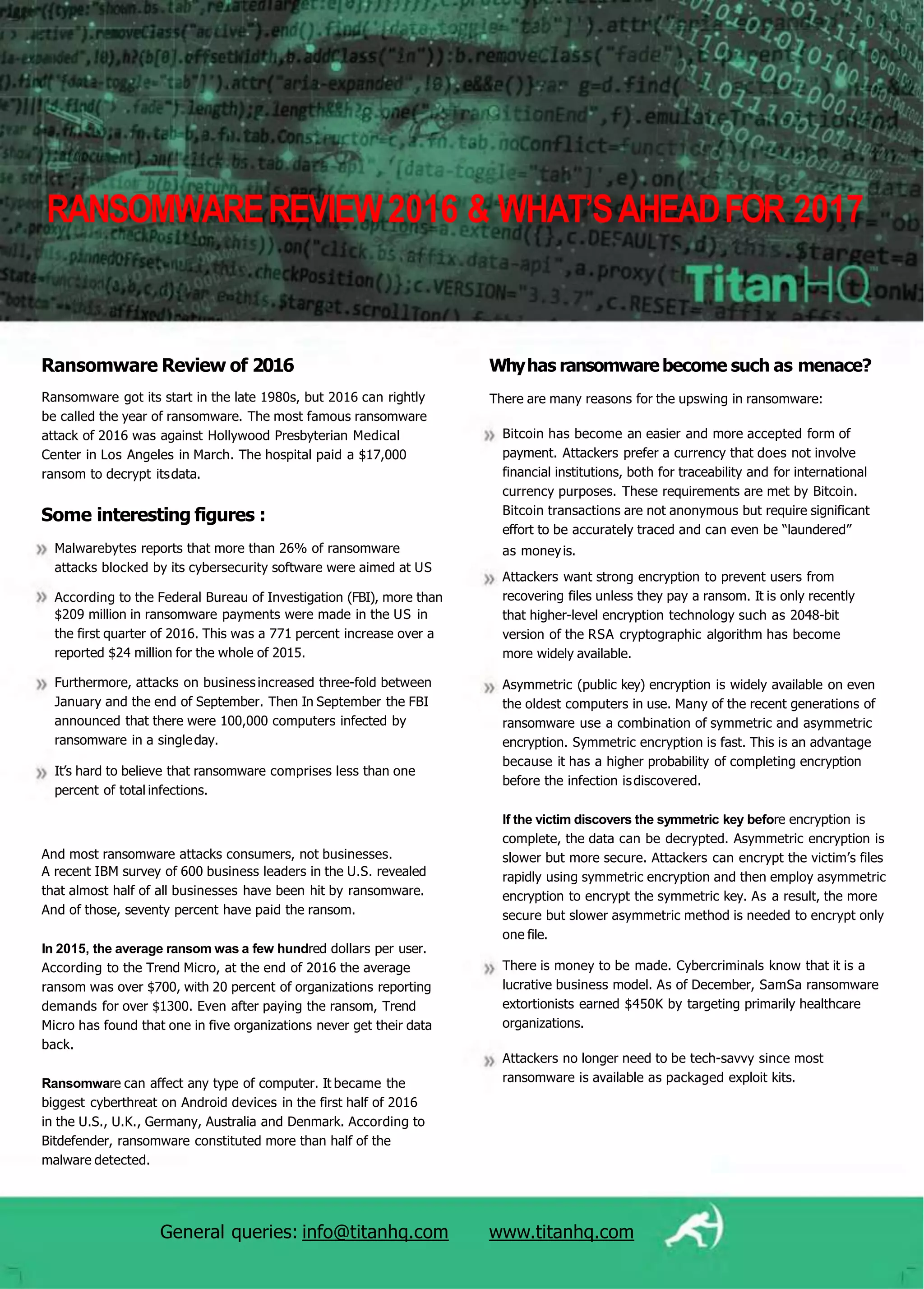 Ransomware Review 2017 | PDF