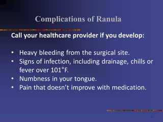Ranula.Sustemic Surgery,Dental Surgery pdf | PDF