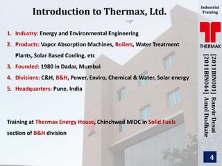 Industrial Training at Thermax India Pvt.Itd