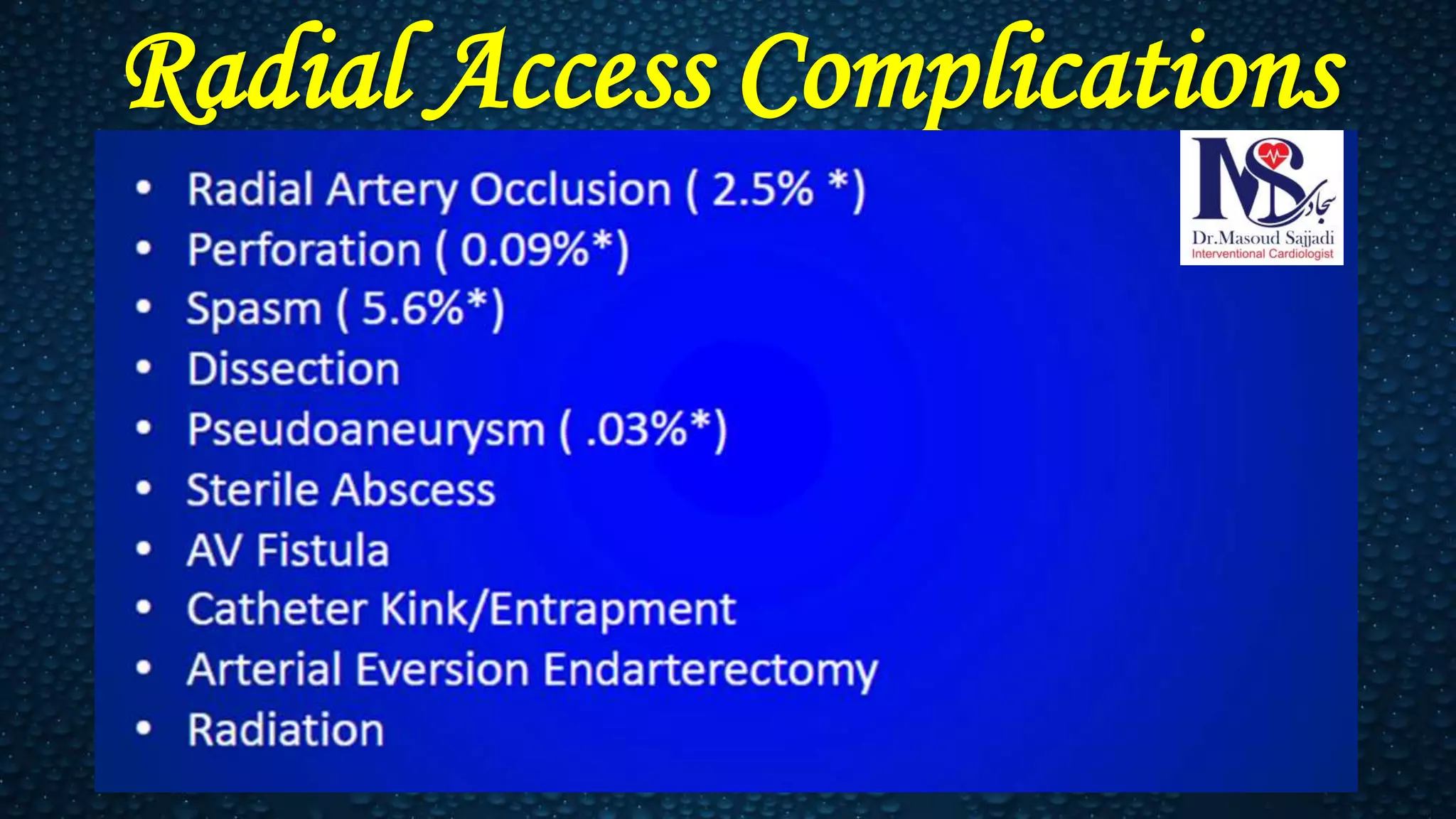 Radial Artery Occlusion ( RAO ) | PPT