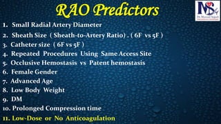 Radial Artery Occlusion ( RAO ) | PPT