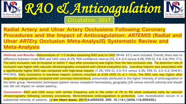 Radial Artery Occlusion ( RAO ) | PPT