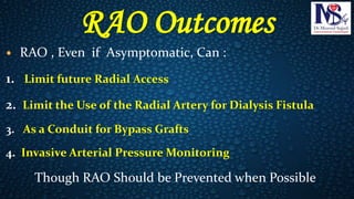 Radial Artery Occlusion ( RAO ) | PPT