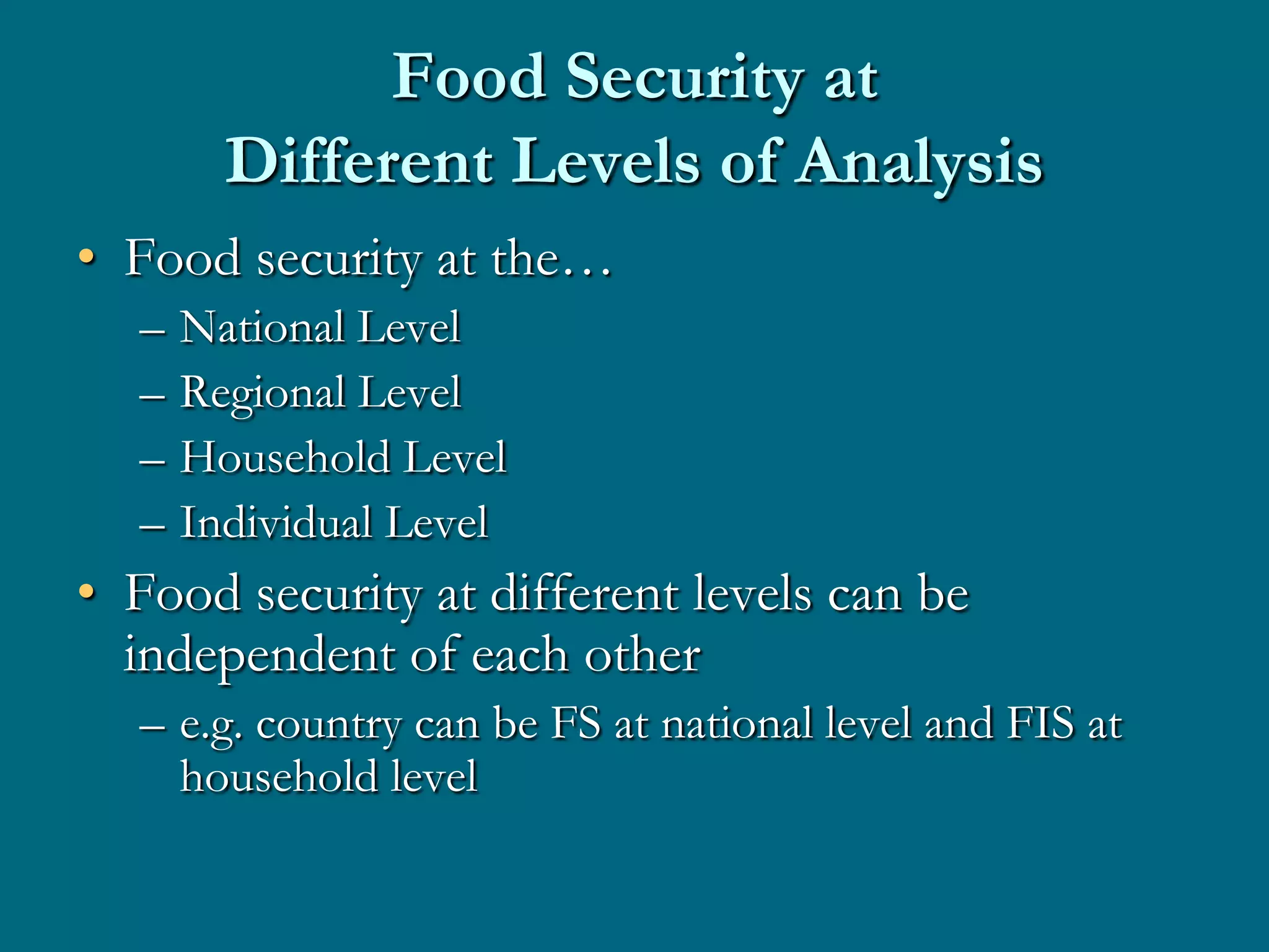 Rao 1a the basic concept and dimensions of food security | PPTX