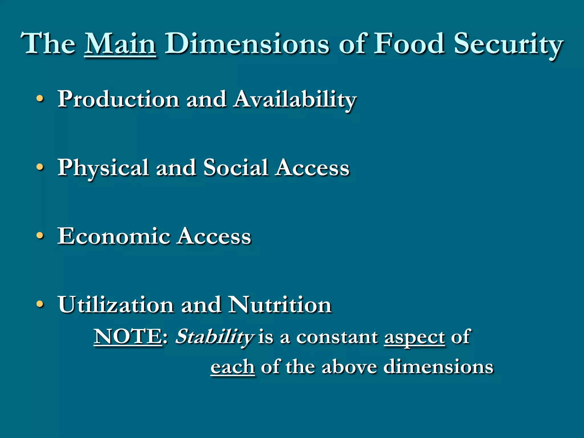 Rao 1a the basic concept and dimensions of food security | PPTX
