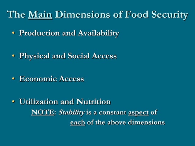 Rao 1a the basic concept and dimensions of food security | PPTX ...