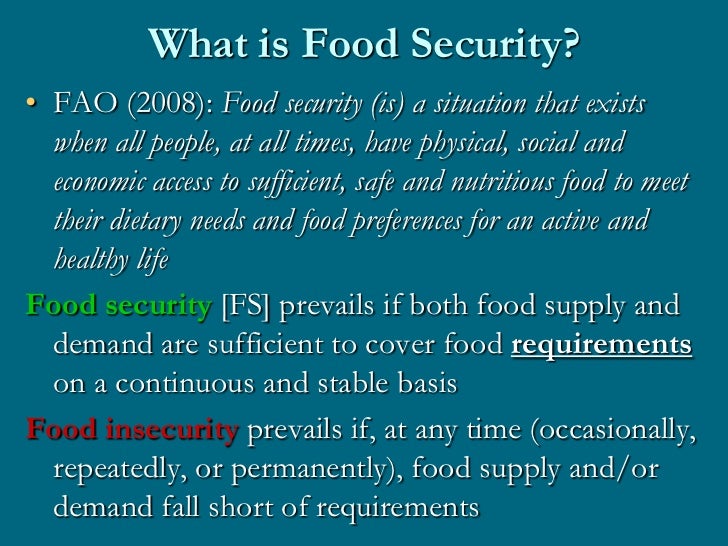 Rao 1a the basic concept and dimensions of food security