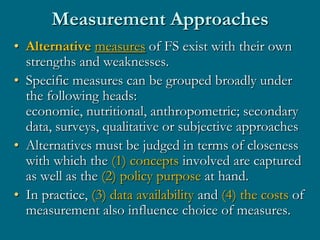 Rao 6a varieties of measurement for food security | PPTX | Nutrition ...