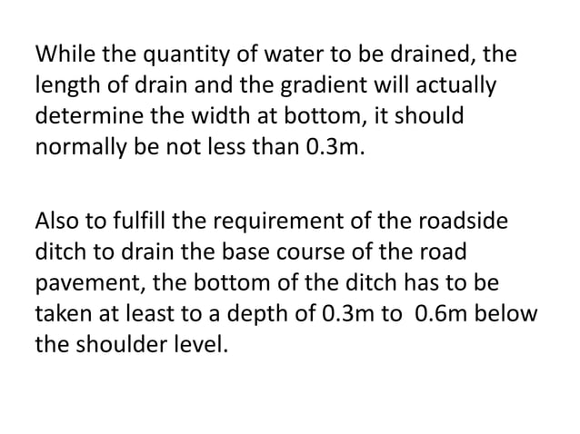 Raod side ditches | PPTX
