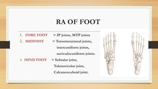 RHEUMATOID ARTHRITIS OF FOOT DIAGNOSIS AND SURGICAL MANAGEMENT.pptx