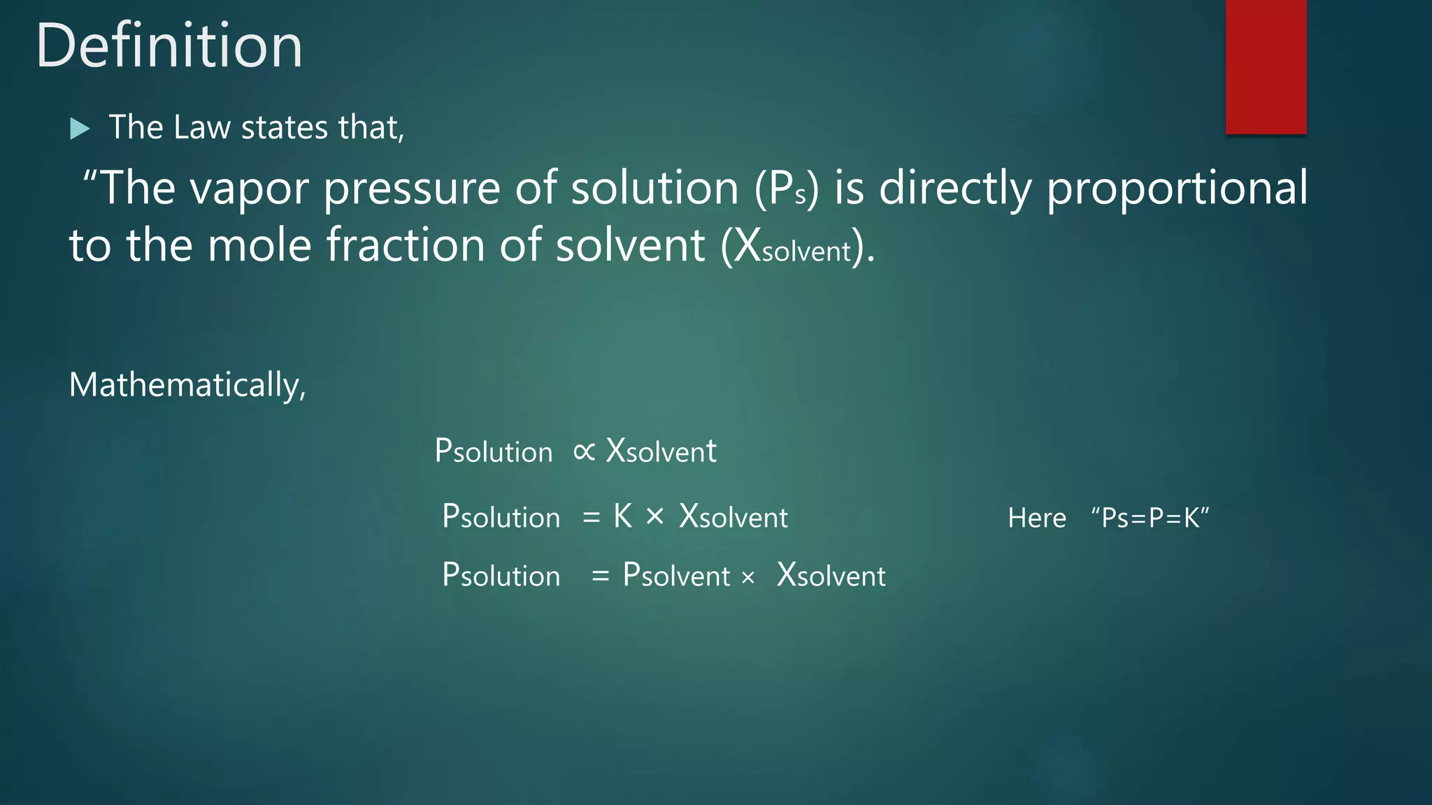 RAOULT'S LAW ( Physical & Analytical Chemistry) | PPTX
