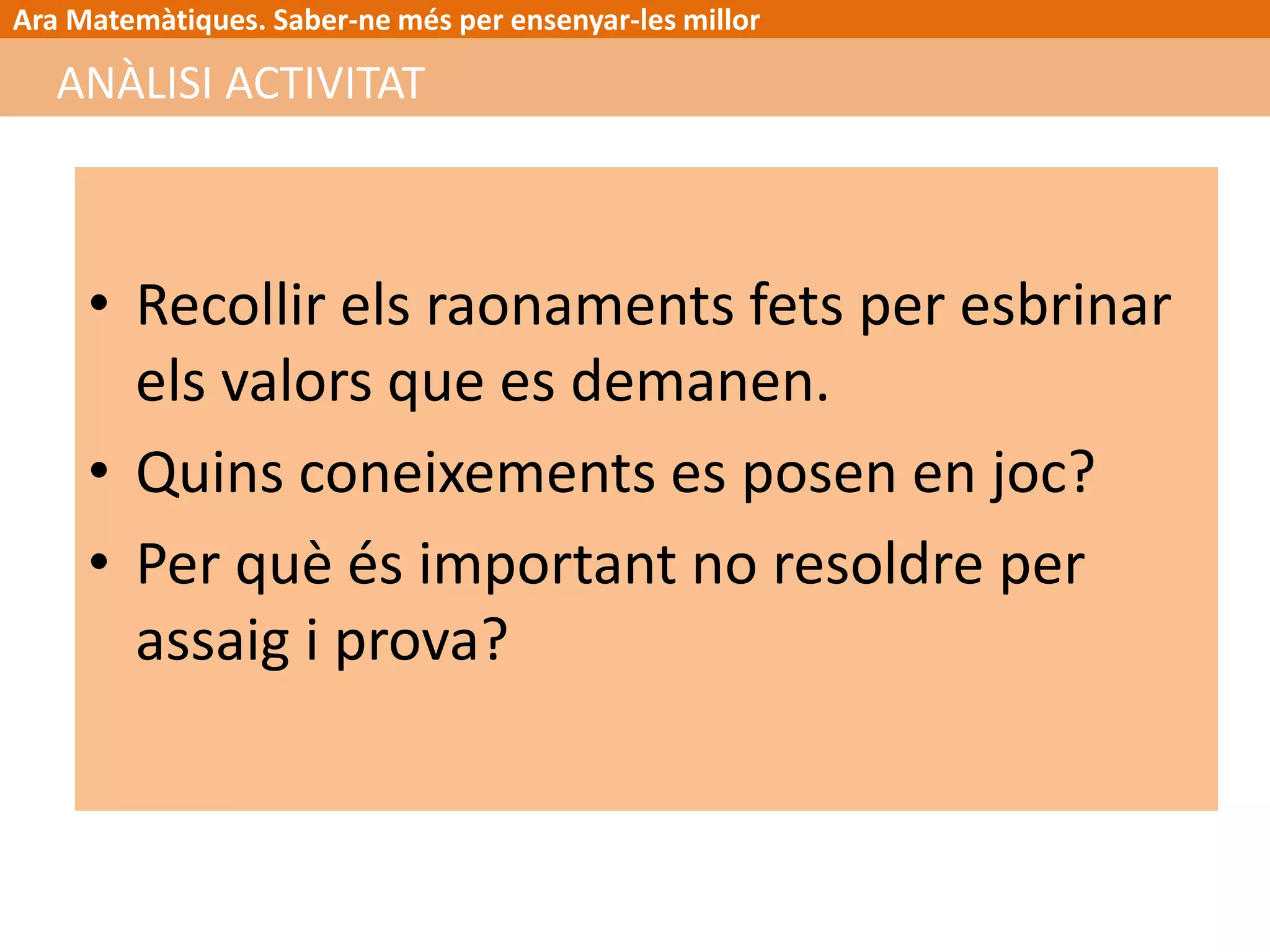 AraMat. Mòdul 3. Raonament i prova. Raonament aritmètic les balances | PPT