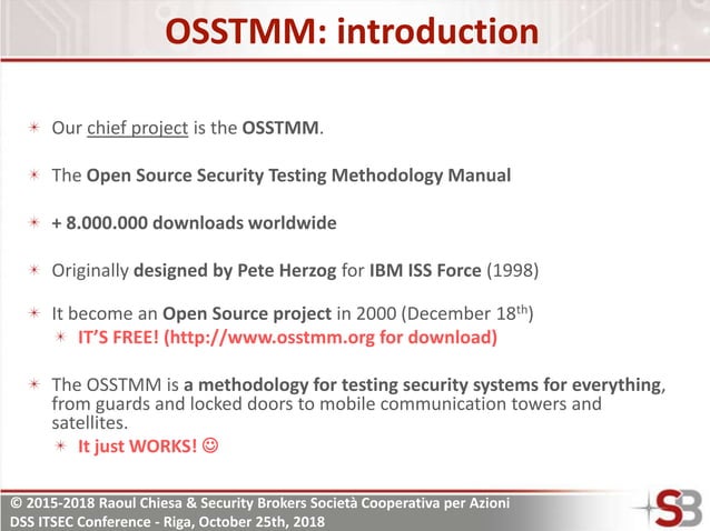 Proactive Security The Opensource Security Testing Methodology Manual