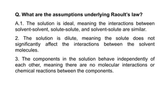 RAOULT'S LAW AND VAPOUR PRESSURE, CLASS 12 CHEMISTRY | PPTX