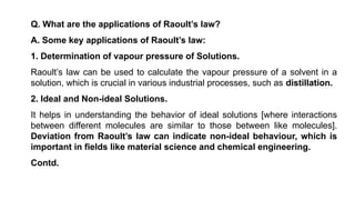 RAOULT'S LAW AND VAPOUR PRESSURE, CLASS 12 CHEMISTRY | PPTX