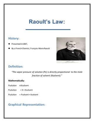 Raoults law 2nd assignment | DOCX