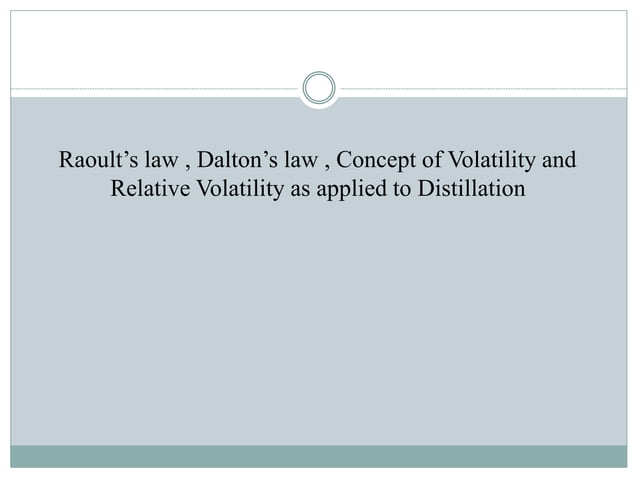 Raoult’s law , dalton’s law , concept of volatility and relative ...