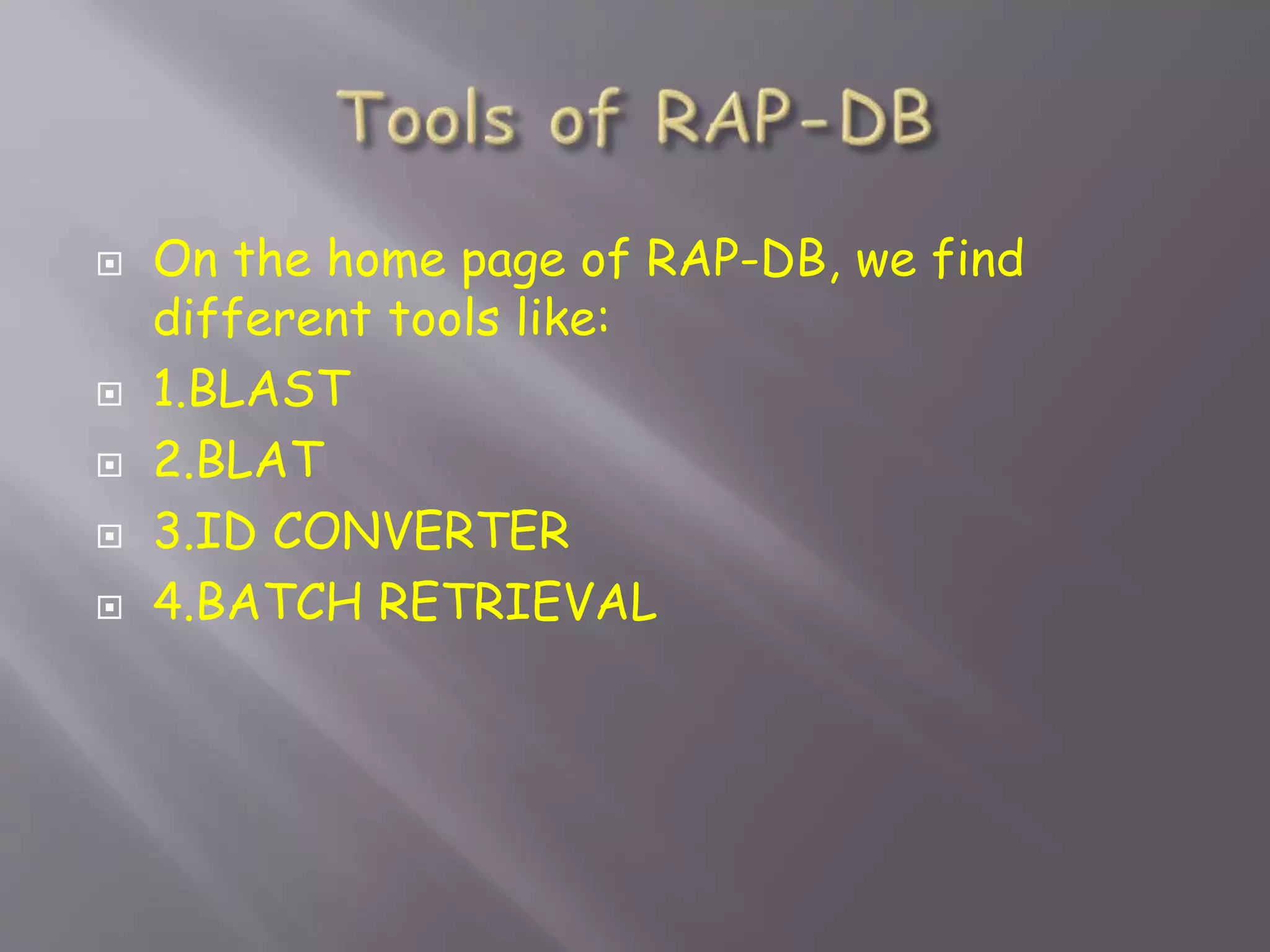 Rap db(rice annotation project data base) | PPT