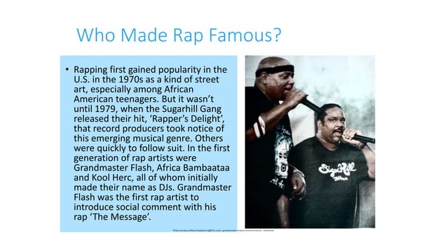 History of Rap | PPTX | Hip Hop Music | Music