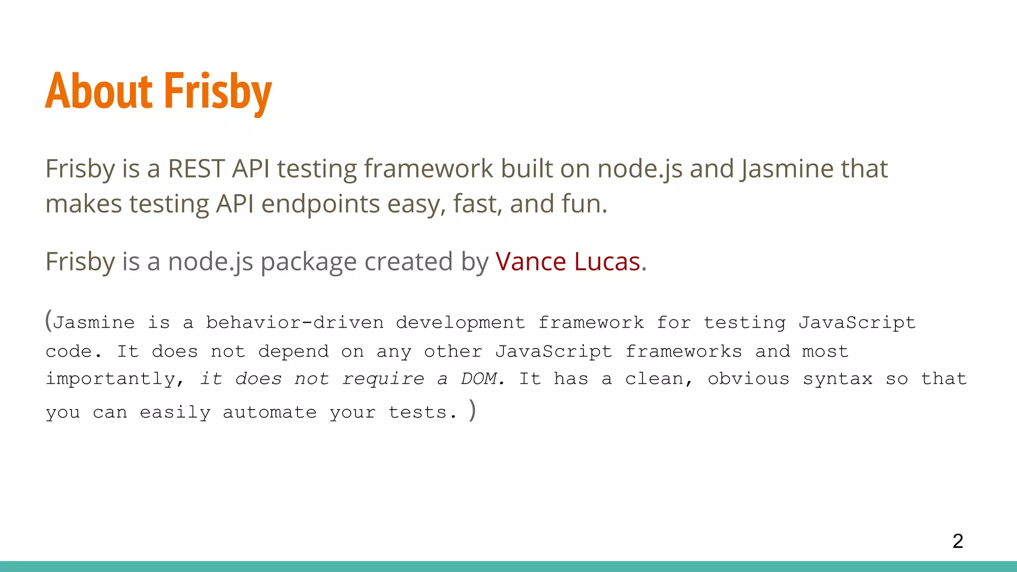 Frisby Api automation | PPTX