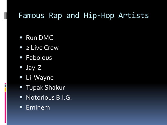 Rap And Hip Hop | PPTX