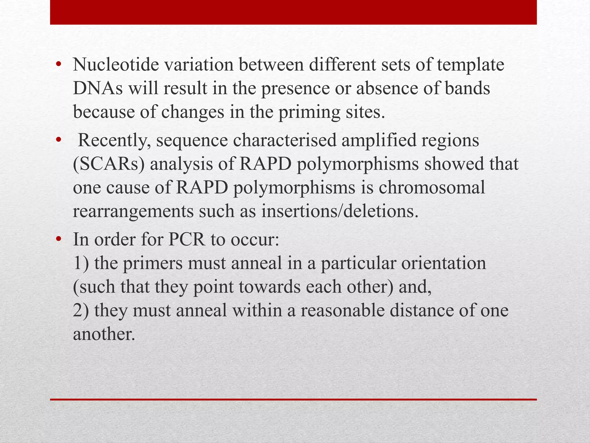 Random Amplified polymorphic DNA. RAPD | PPTX