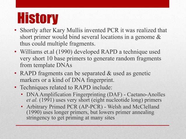 Random Amplified polymorphic DNA. RAPD | PPTX