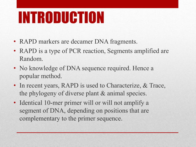 Random Amplified polymorphic DNA. RAPD | PPTX