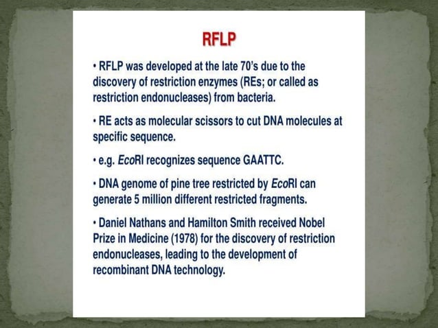 RAPD, AFLP AND RFLP ANALYSIS | PPTX | Genetics | Science