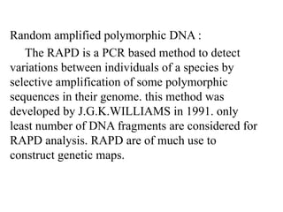 Rapd and rflp | PPTX