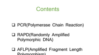 Rapd,pcr,aflp presentation | PPT