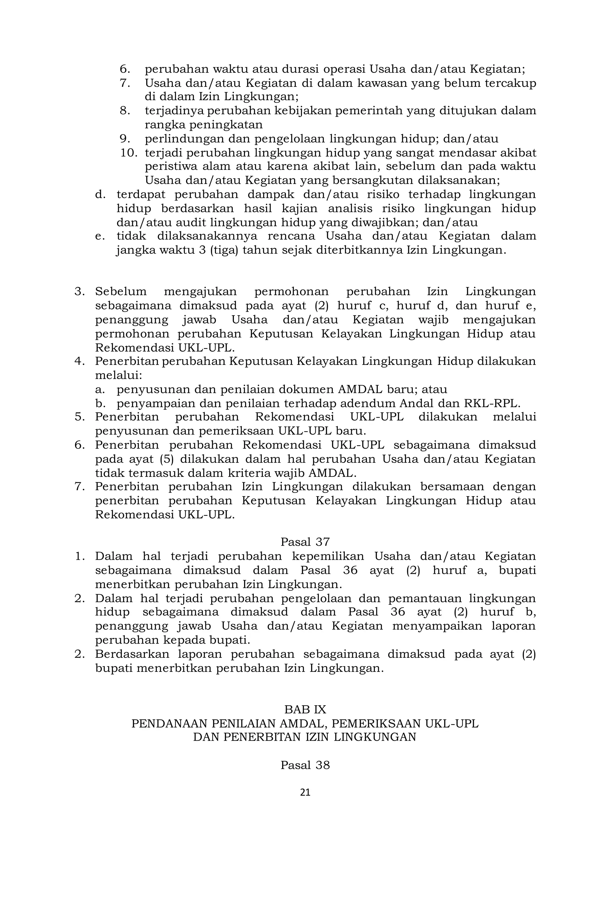 Draft Raperbup penilaian dokumen lingkungan dan izin lingkungan ...