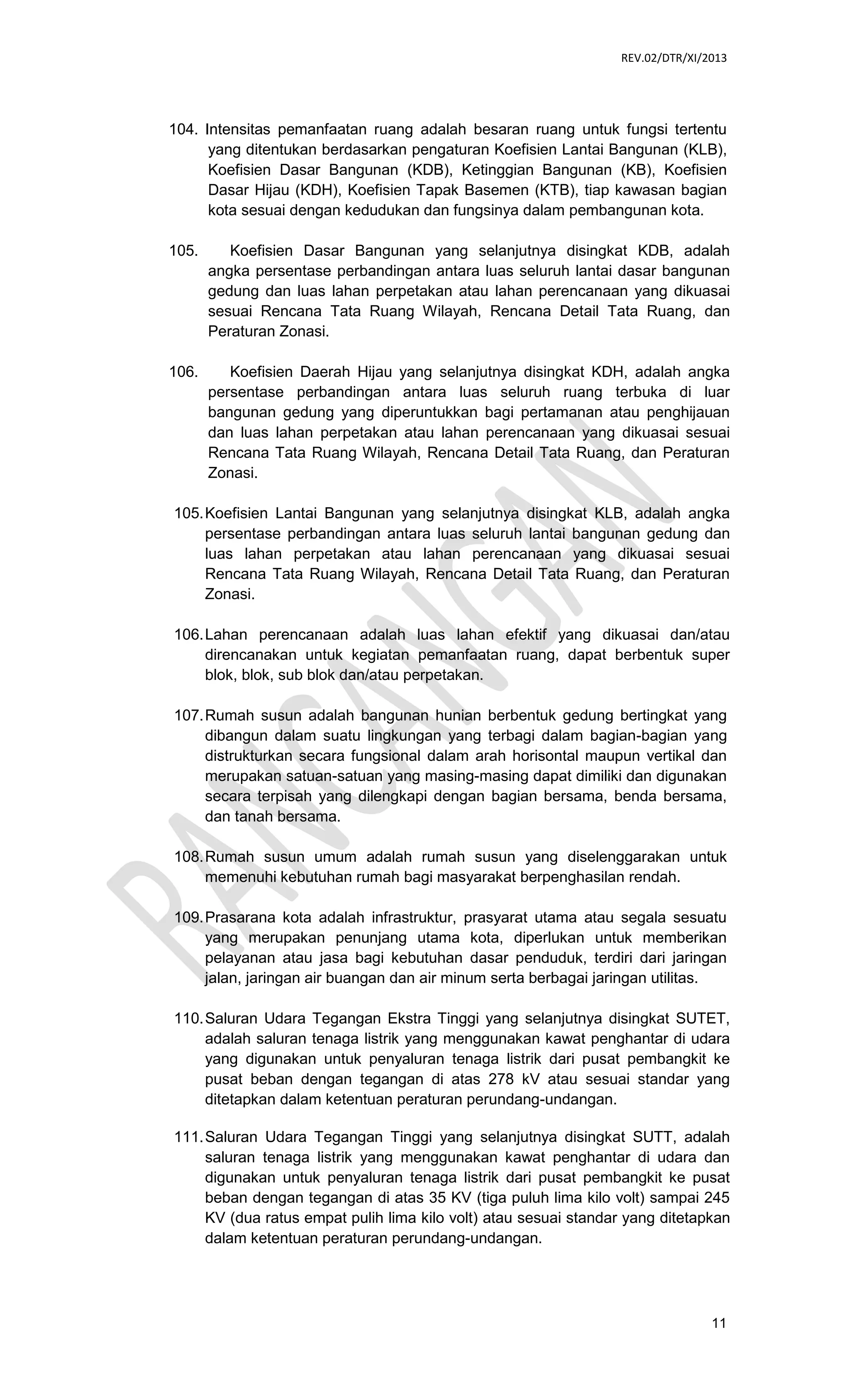 Raperda tentang RDTR dan Peraturan Zonasi Jakarta 2030 | PDF