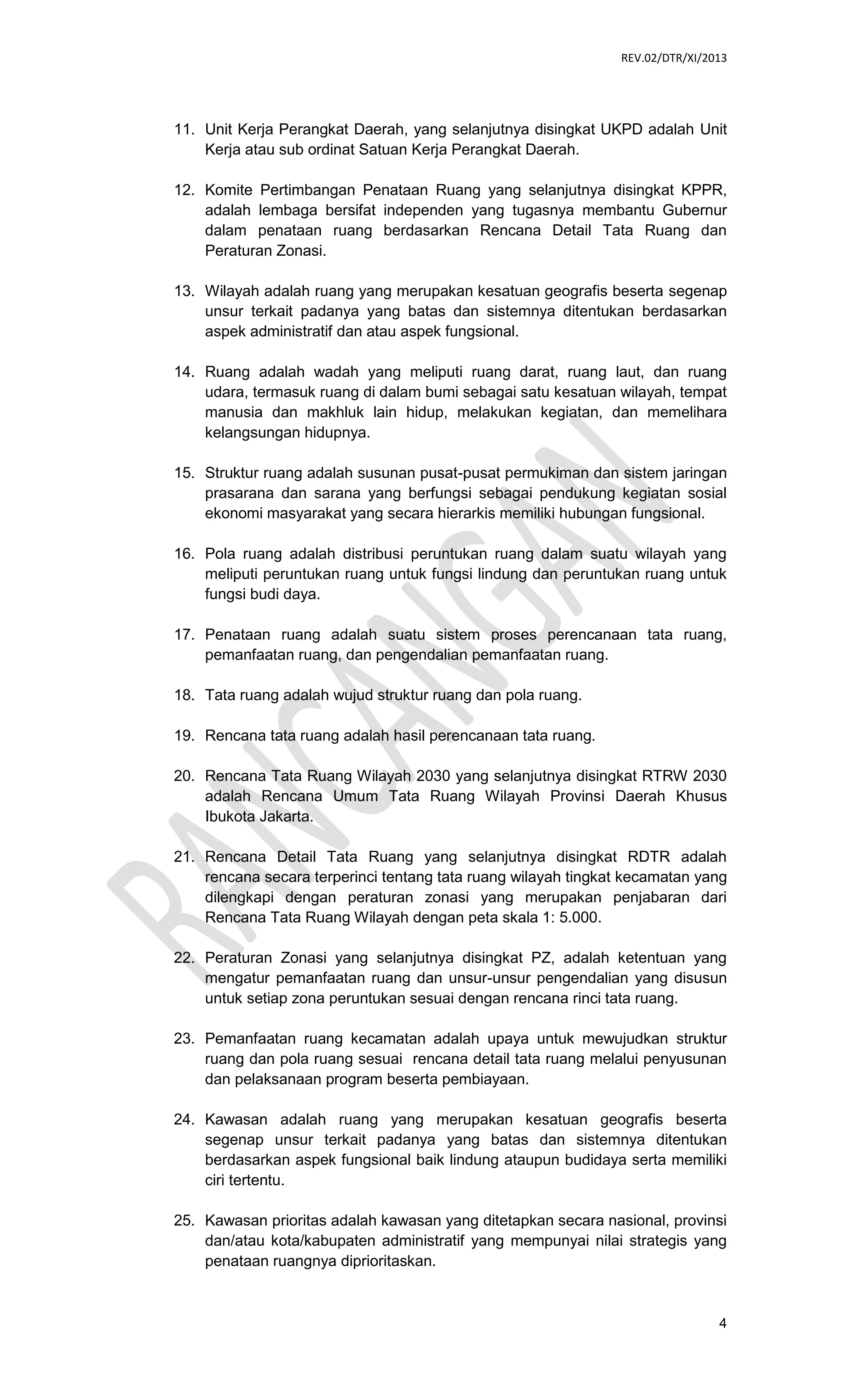 Raperda tentang RDTR dan Peraturan Zonasi Jakarta 2030 | PDF