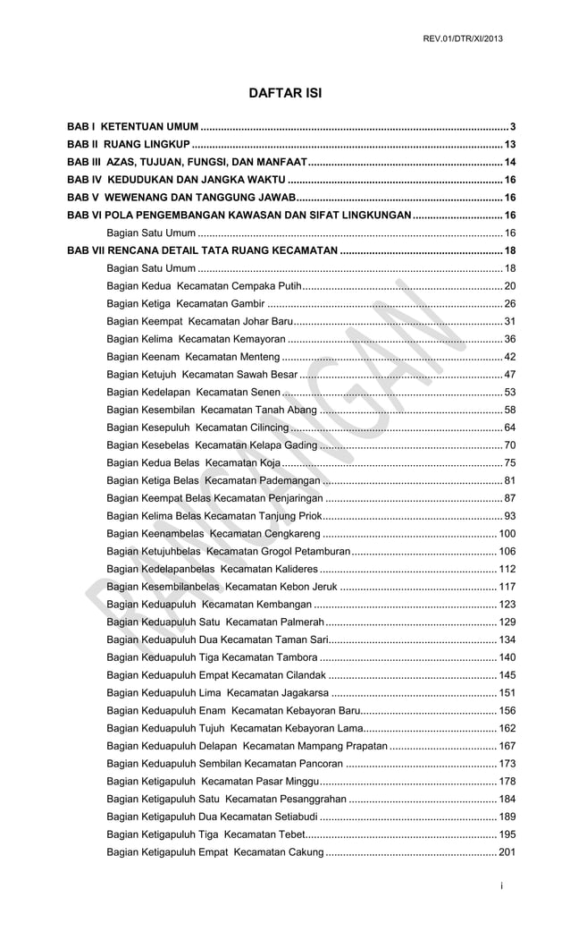 Raperda tentang RDTR dan Peraturan Zonasi Jakarta 2030 | PDF