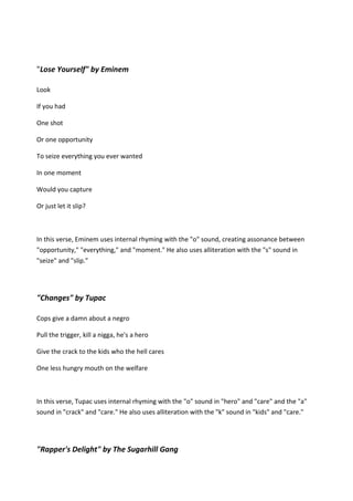 RAP GUIDE.docx | Hip Hop Music | Music