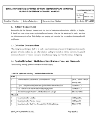 PIPELINE DESIGN, INTEGRITY AND RELIABILITY REPORT | PDF | Chemistry ...