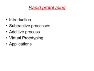 Rapid PROTOTYPING | PPT